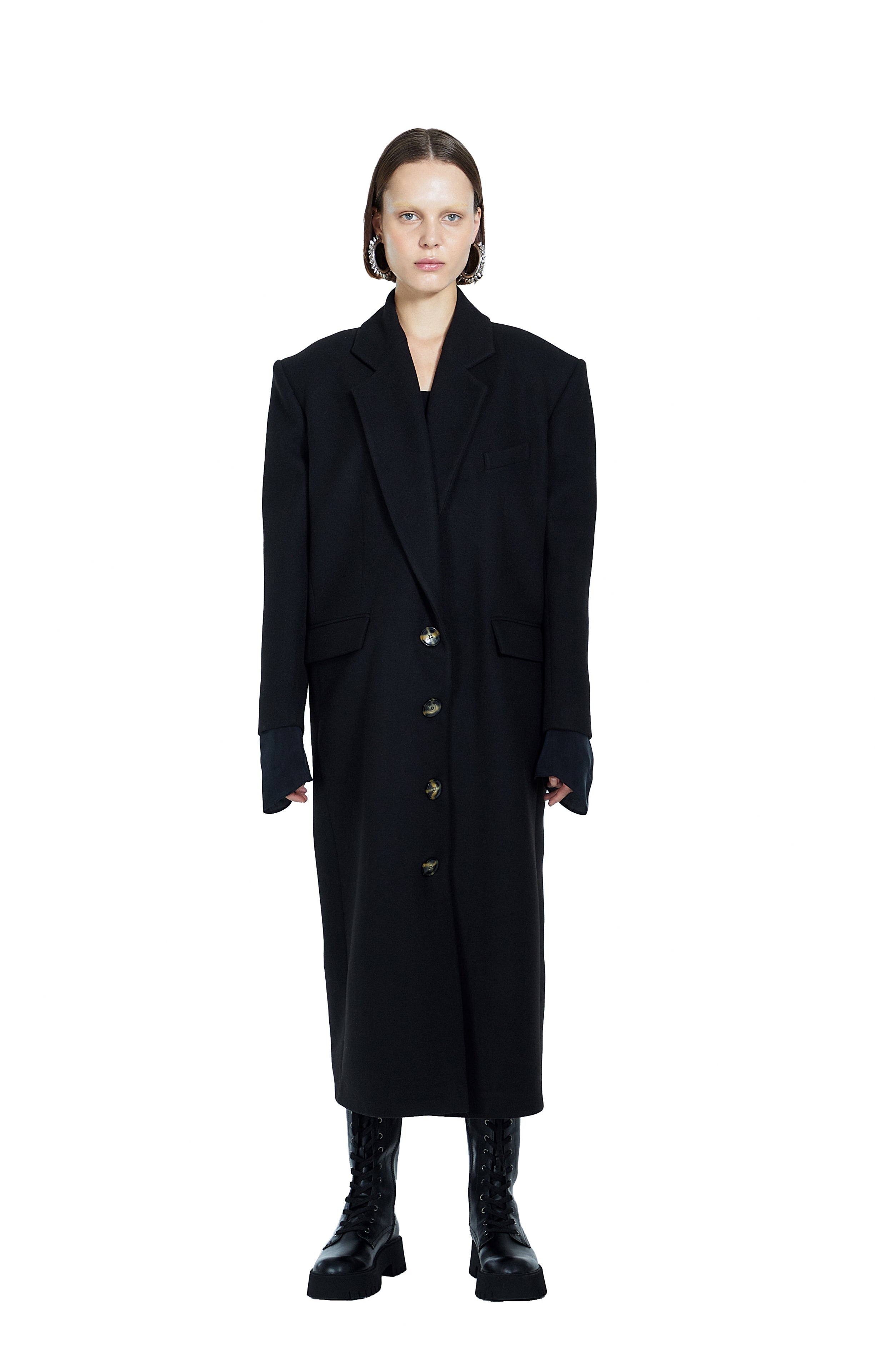 Single Breasted Women’s Black Coat – DEATH IS EASY